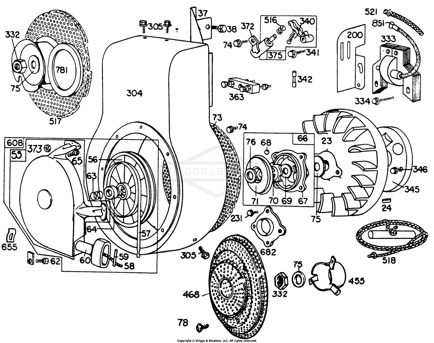 Briggs & Stratton 190407-0647-99 Parts Diagrams
