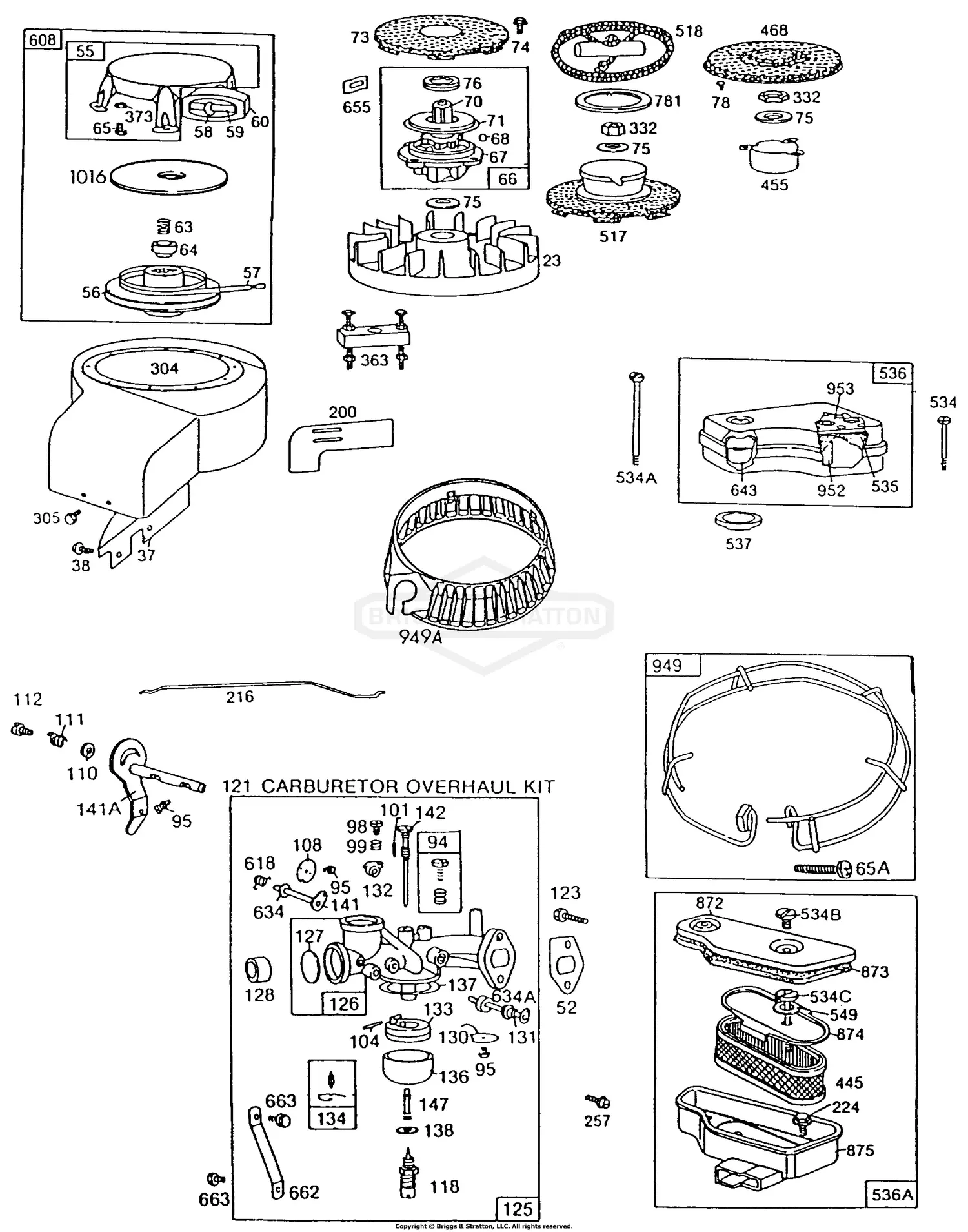 Briggs & Stratton 190707-5847-01 Parts Diagrams