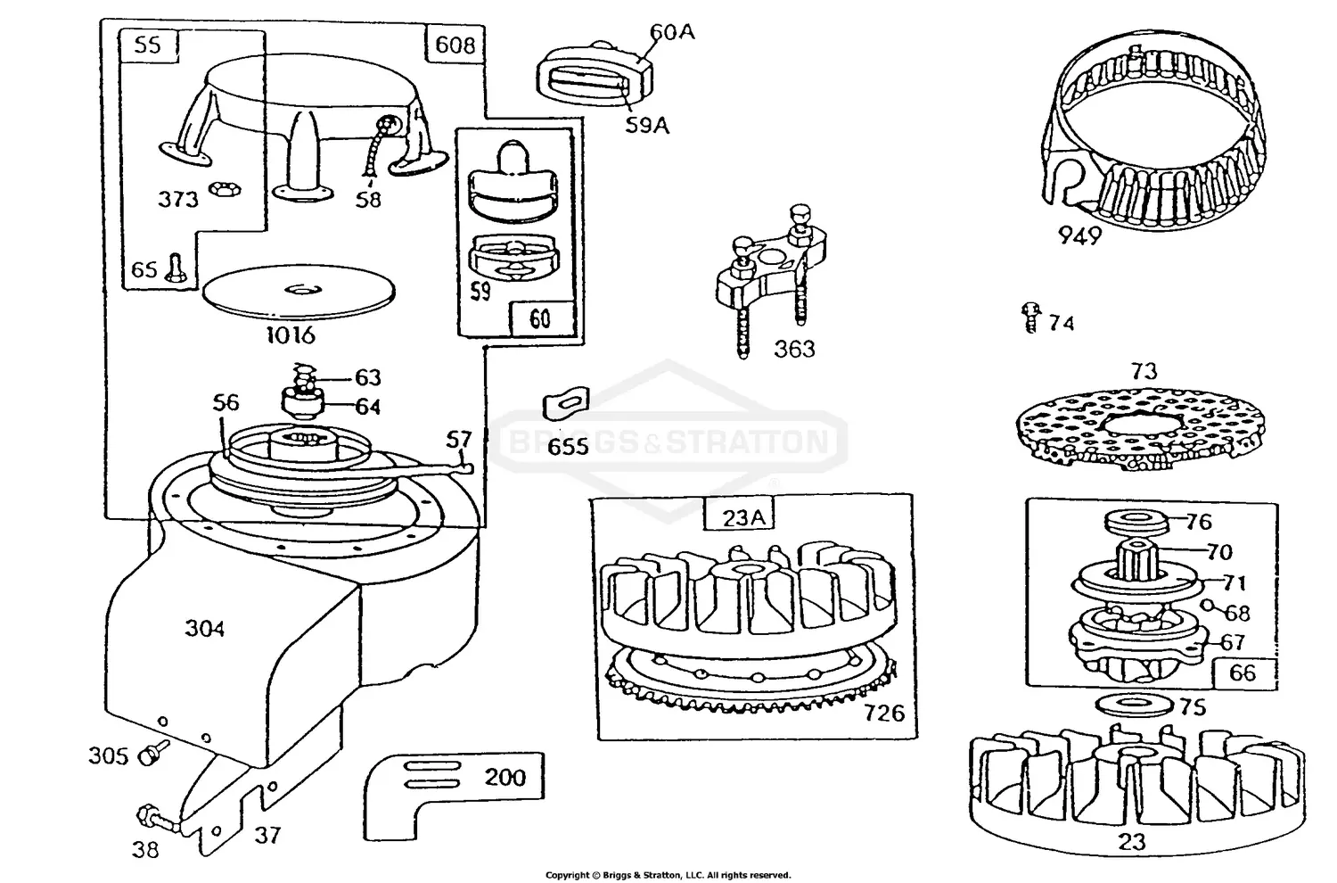 Briggs & Stratton 190707-6014-01 Parts Diagrams
