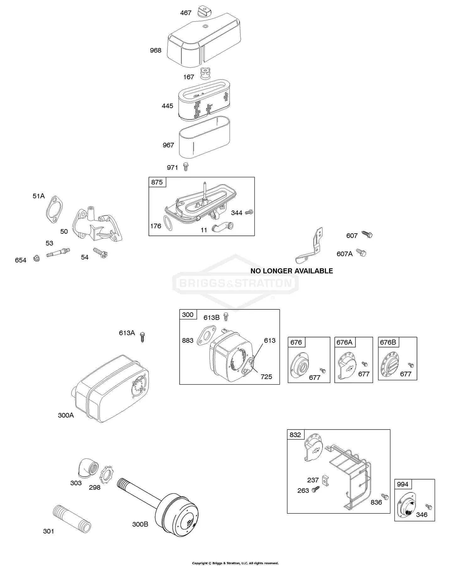 Briggs & Stratton 286707-0126-01 Parts Diagrams