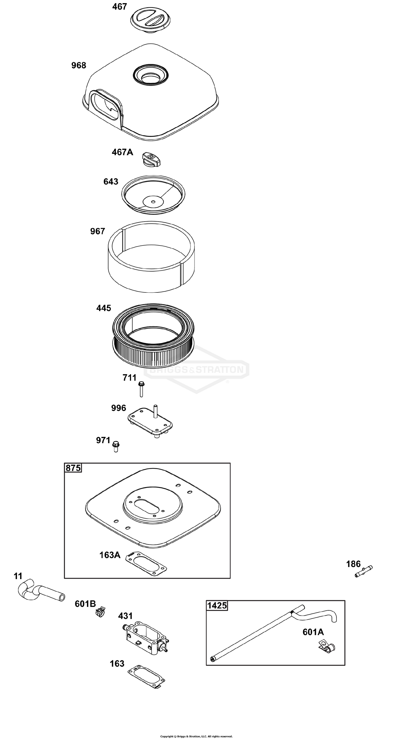 Briggs & Stratton 61G377-0105-J1 Parts Diagrams