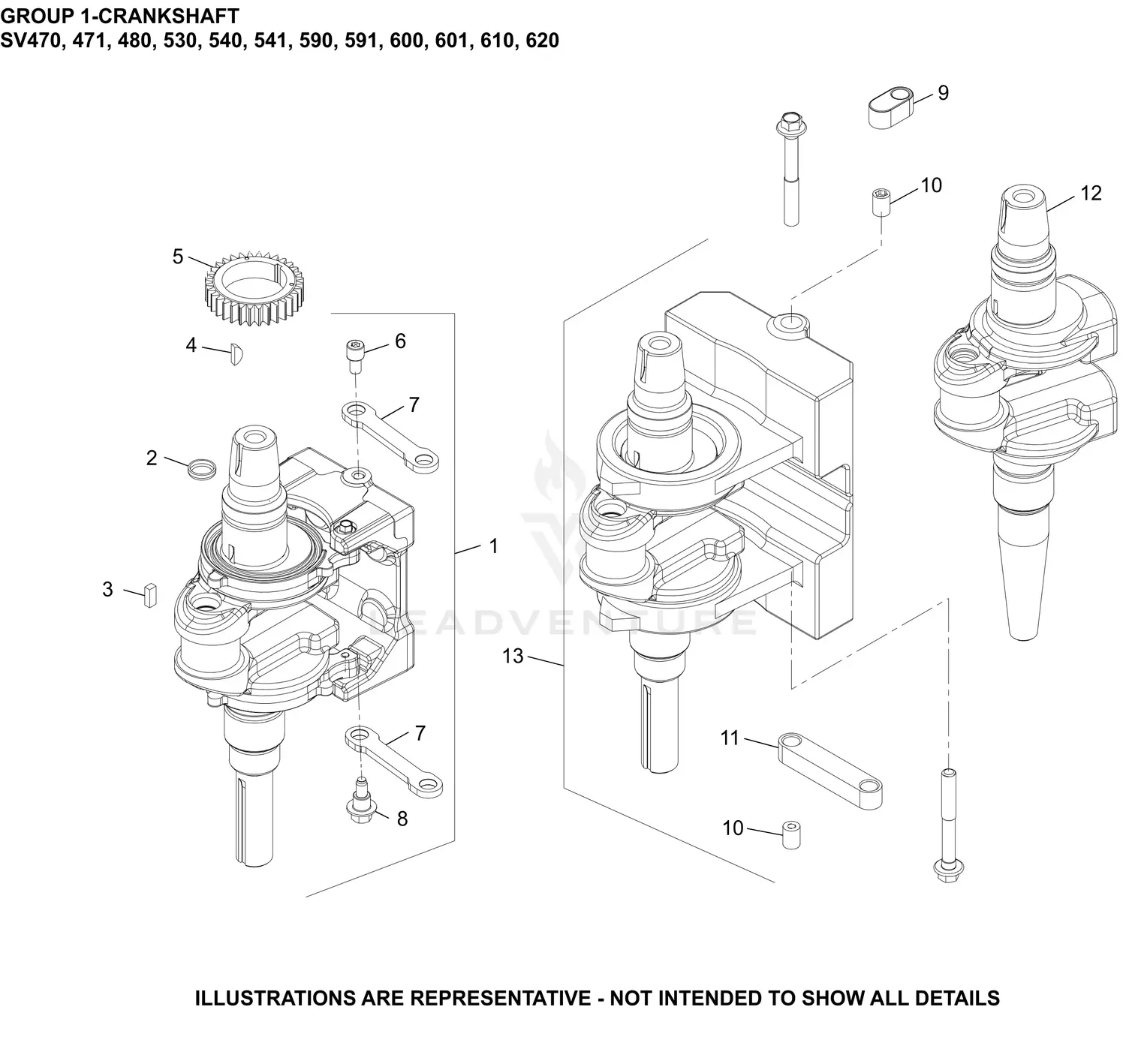 Kohler SV540-0211 Cox Parts Diagrams