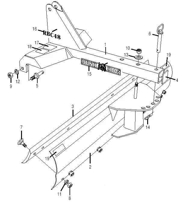 Bush Hog RBC48 Rear Mounted Blade Parts Diagrams