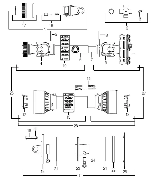 Bush Hog RTH72 Rotary Tiller Parts Diagrams