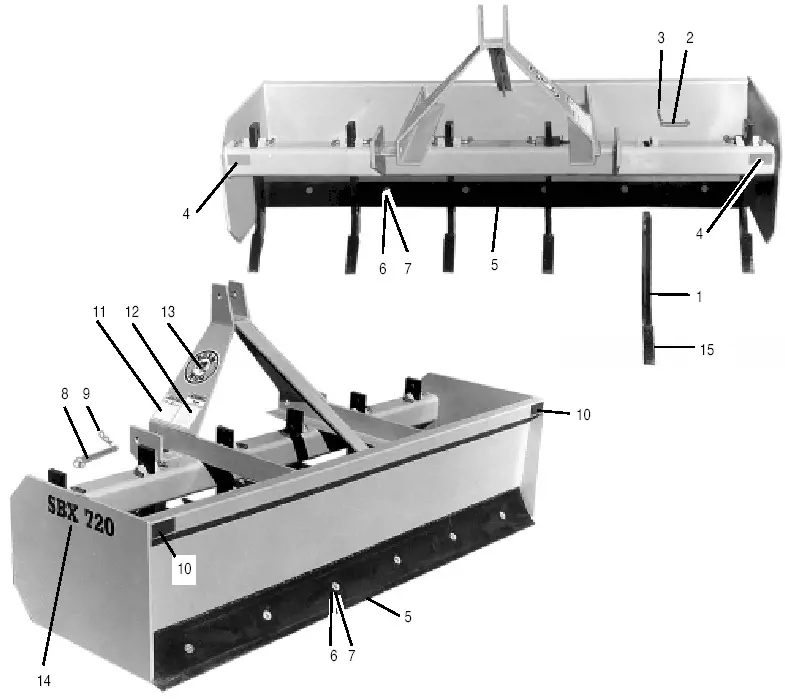 Bush Hog SBX 840 Box Blade Parts Diagrams
