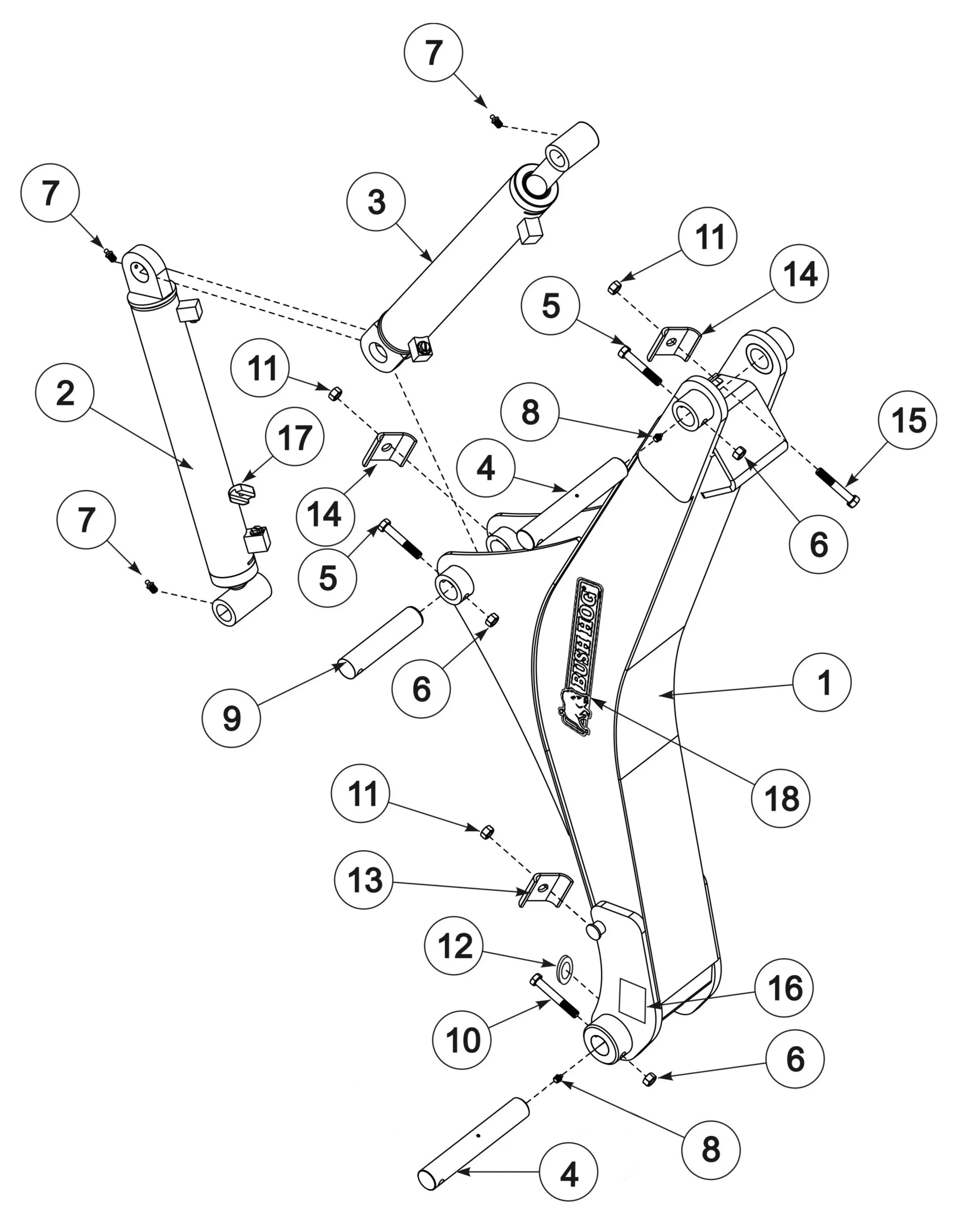 Bush Hog 75CBH Backhoe Parts Diagrams