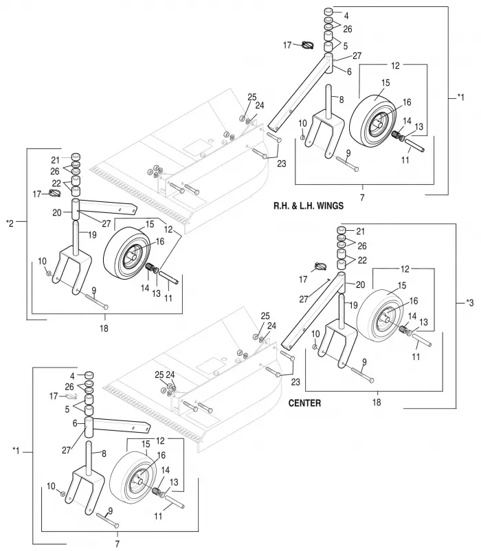 Bush Hog TD-1500 & TD-1700 ROTARY CUTTERS Parts Diagrams