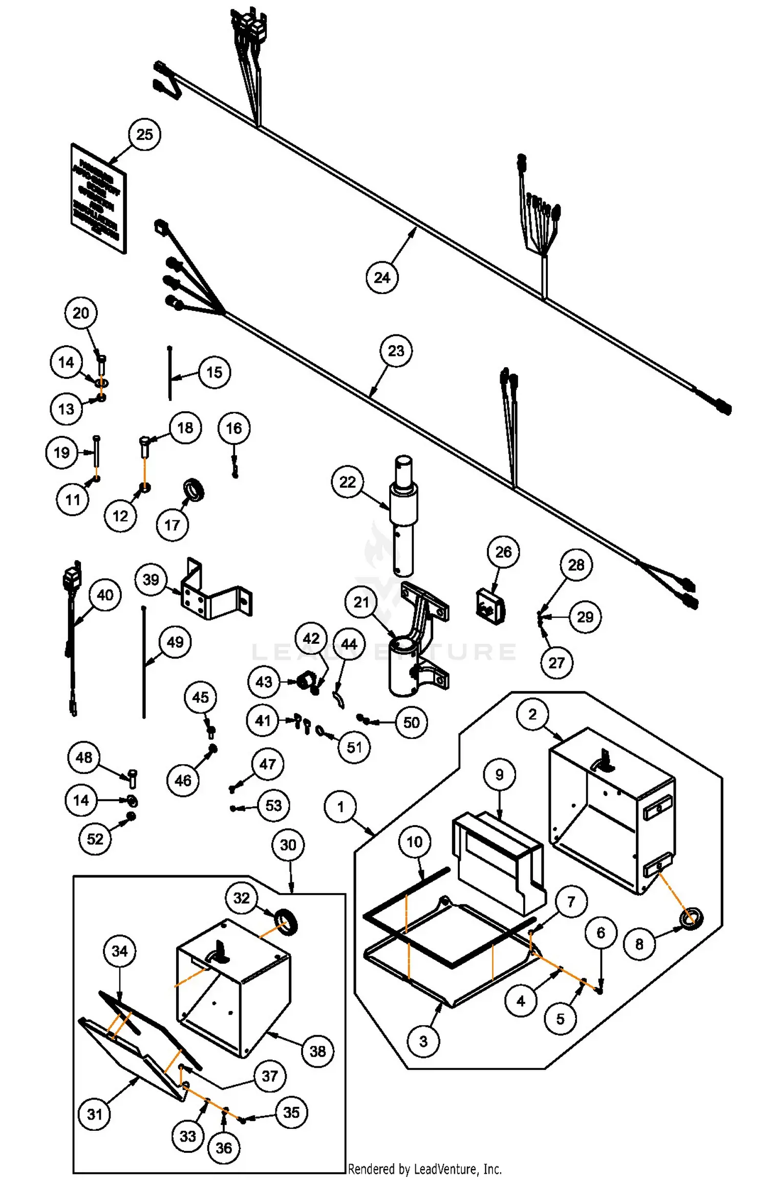 Unverferth 1020 Seed Chariot 2-Box Tender Parts Diagrams