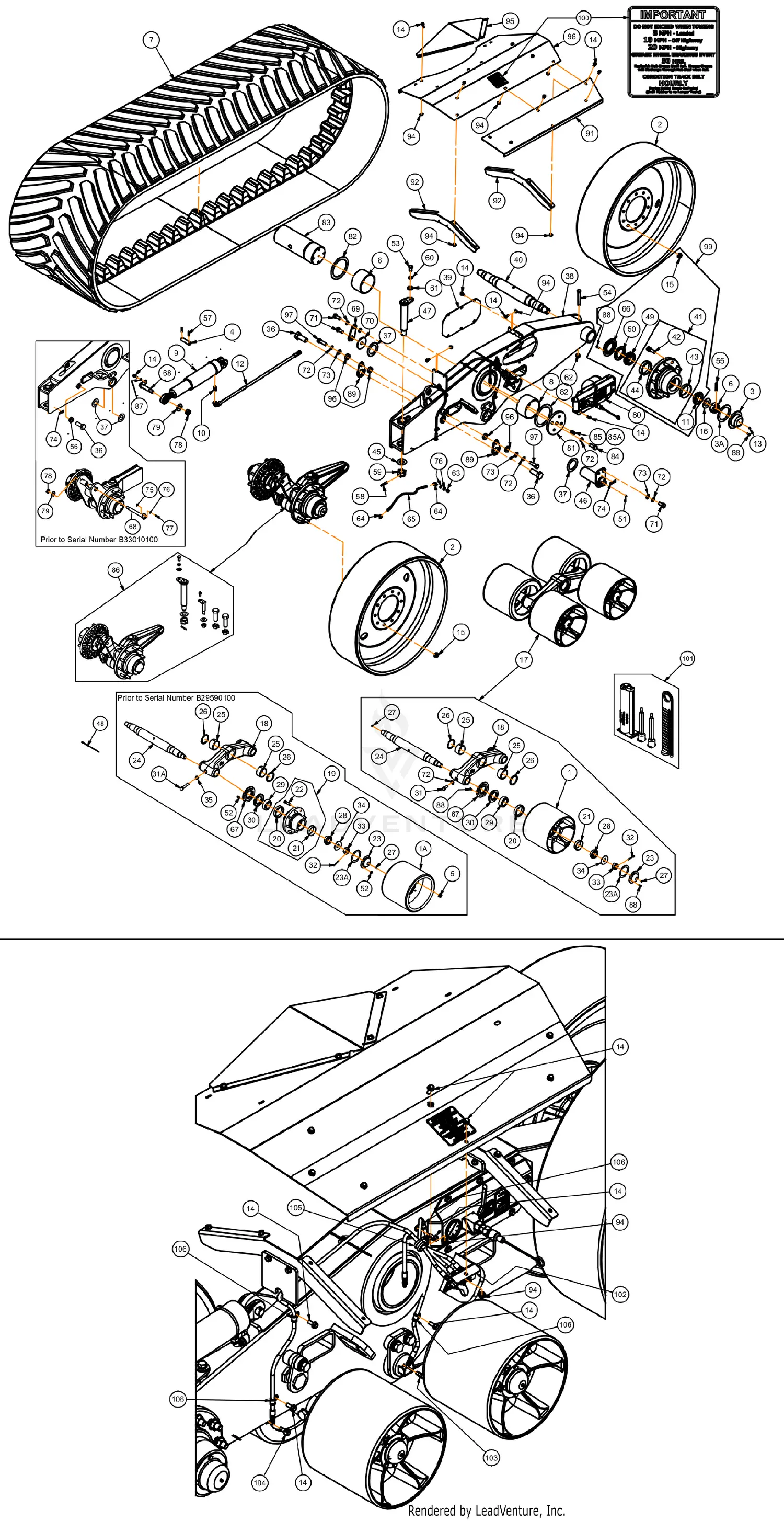 Unverferth 1048 Parker Grain Cart S/N B27040100 & Up Parts Diagrams