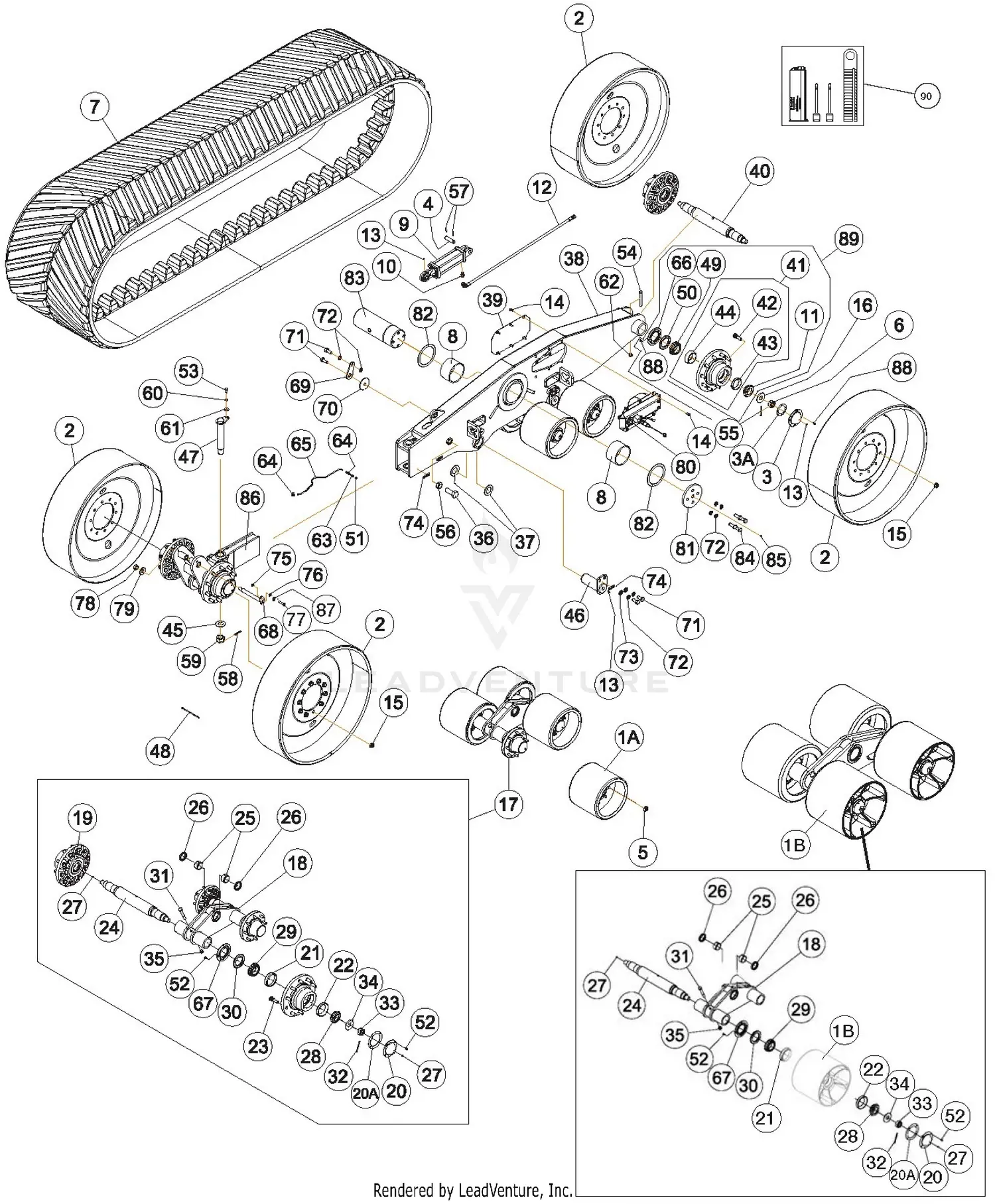 Unverferth 1282 Brent Corner Auger Grain Cart S/N B31320100 & Up Parts ...