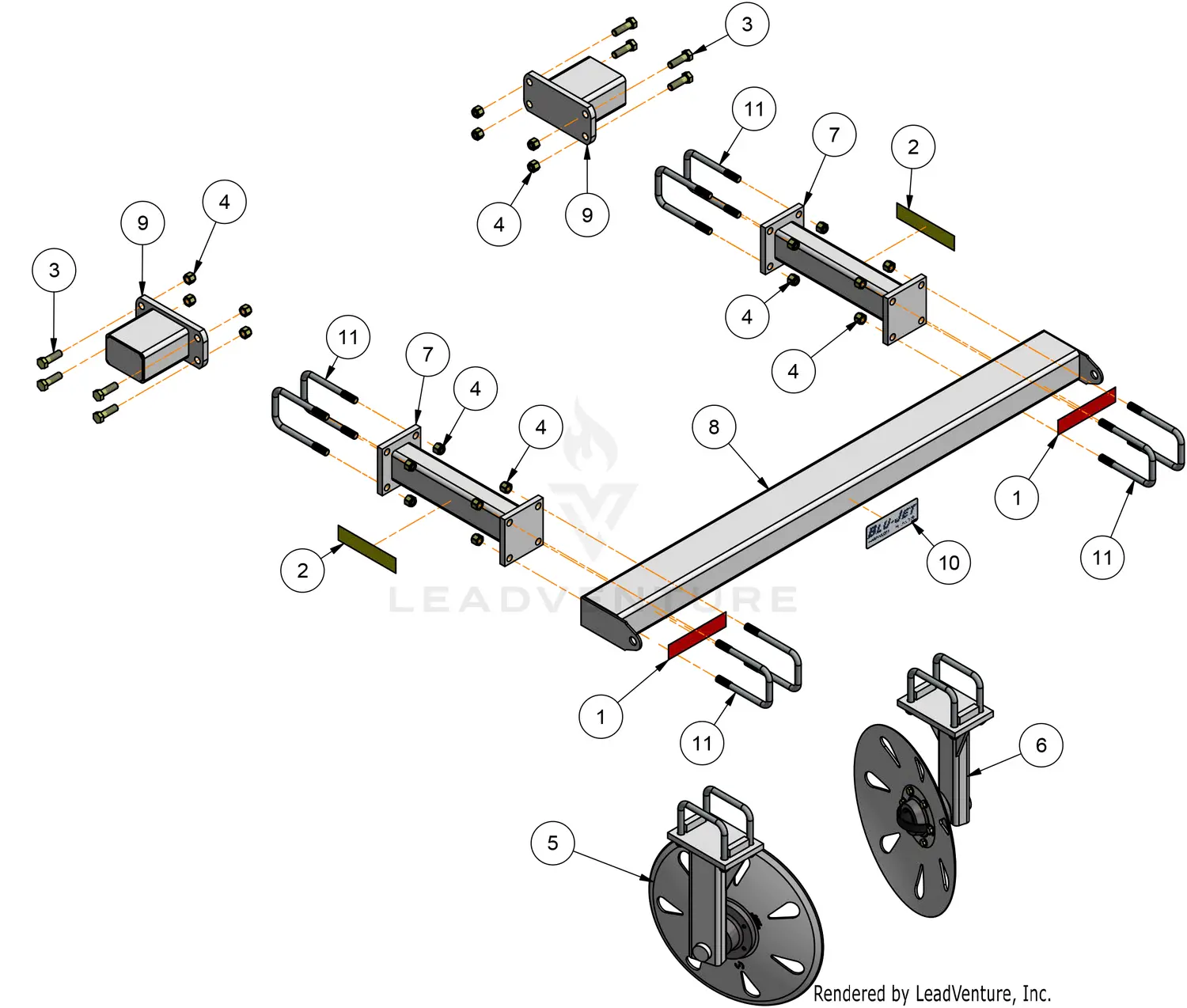 Unverferth 4 Bar Conversion Kit #J80310037 for TrackMaster 2 Parts Diagrams