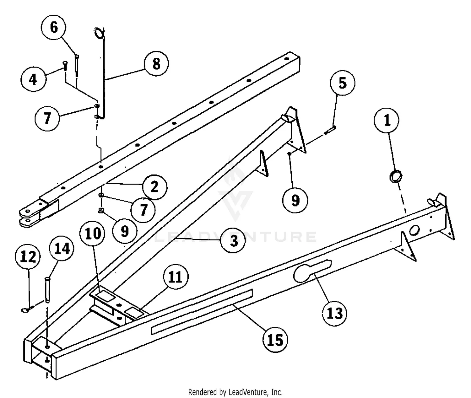 Unverferth Rolling Harrow II Pull-type Double S/N 0000 - 1599 Parts ...