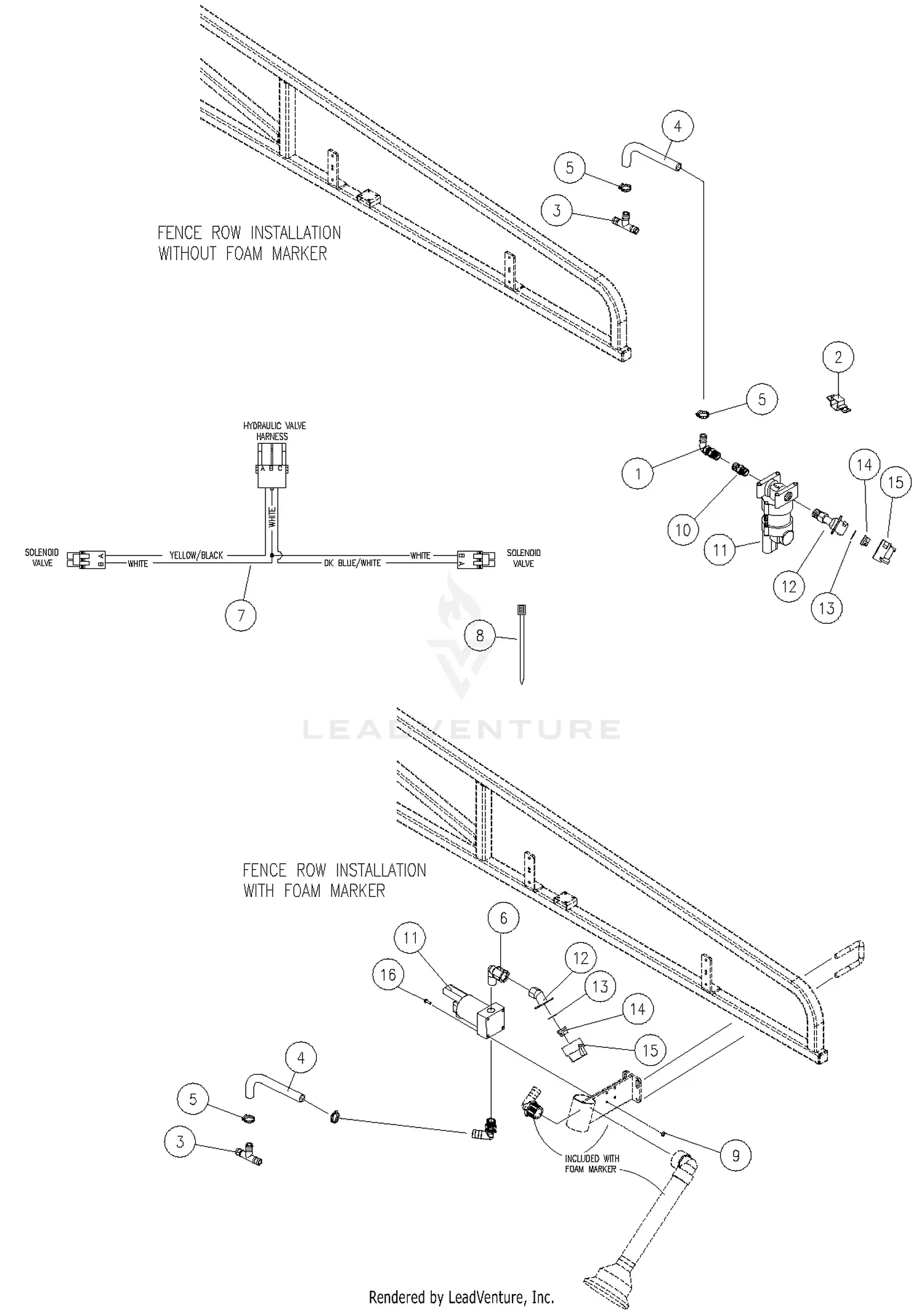 Unverferth Top Air Fence Row Nozzle Kit Parts Diagrams