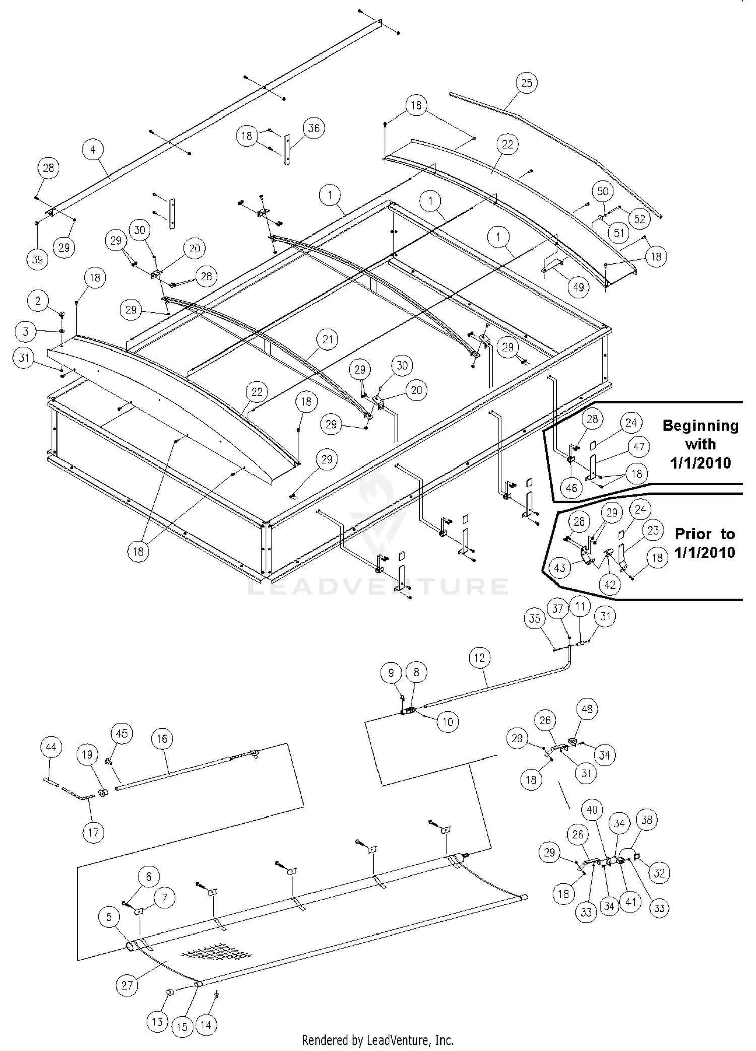 Unverferth Weather Guard Tarp for up to 400 Bushel Gravity Boxes and ...
