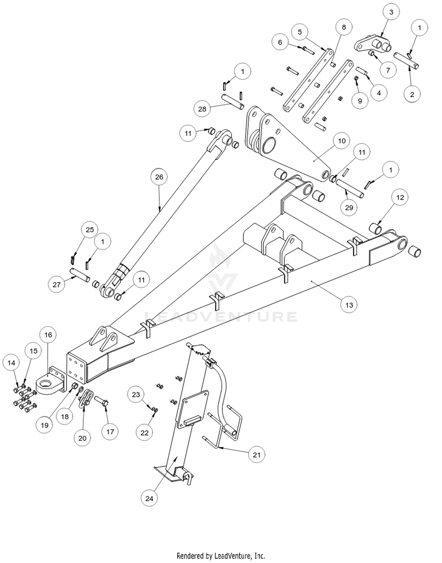 Unverferth Drawbar Tongue Parts Diagrams