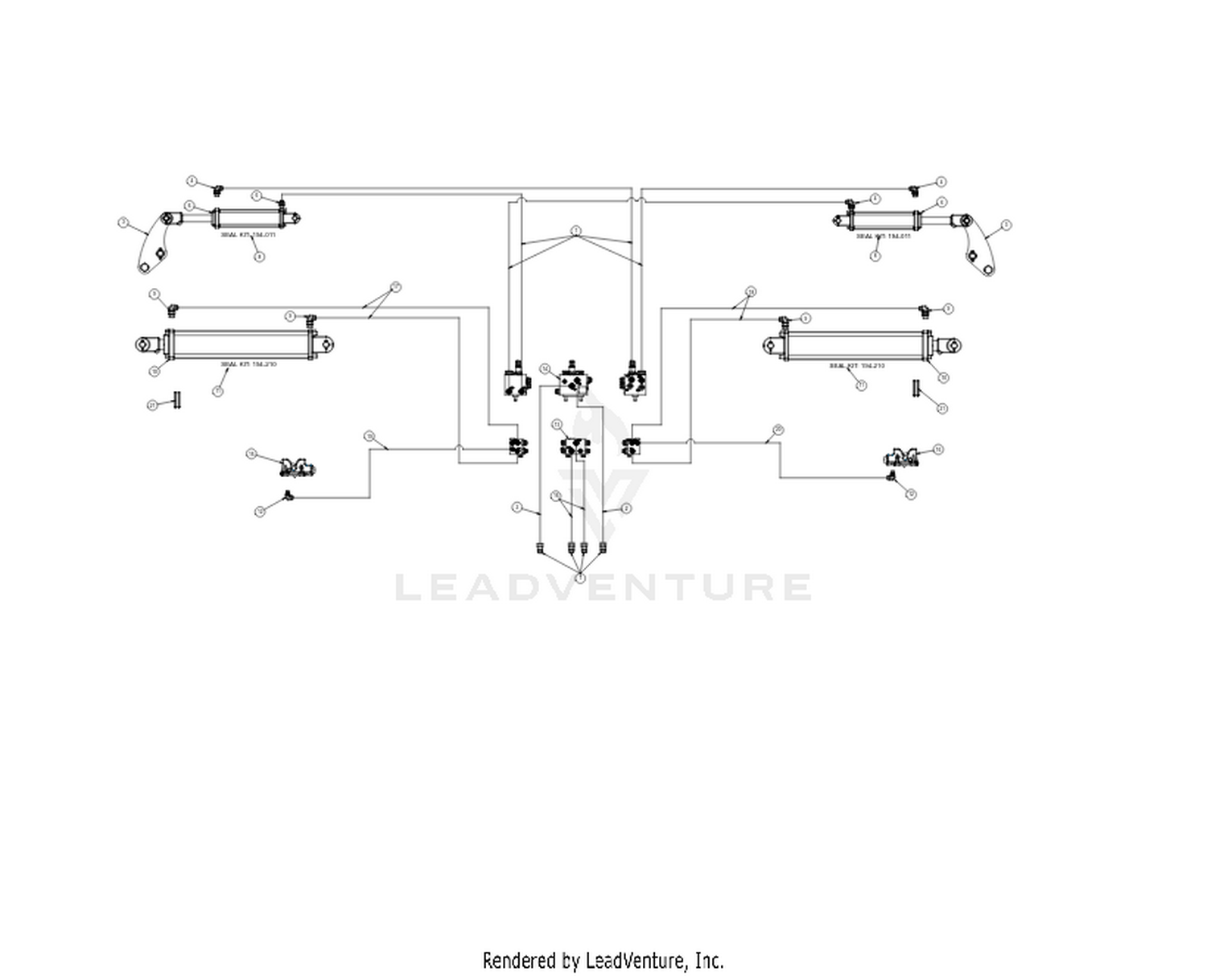 Unverferth Gull Wing and Fold Hydraulics Parts Diagrams