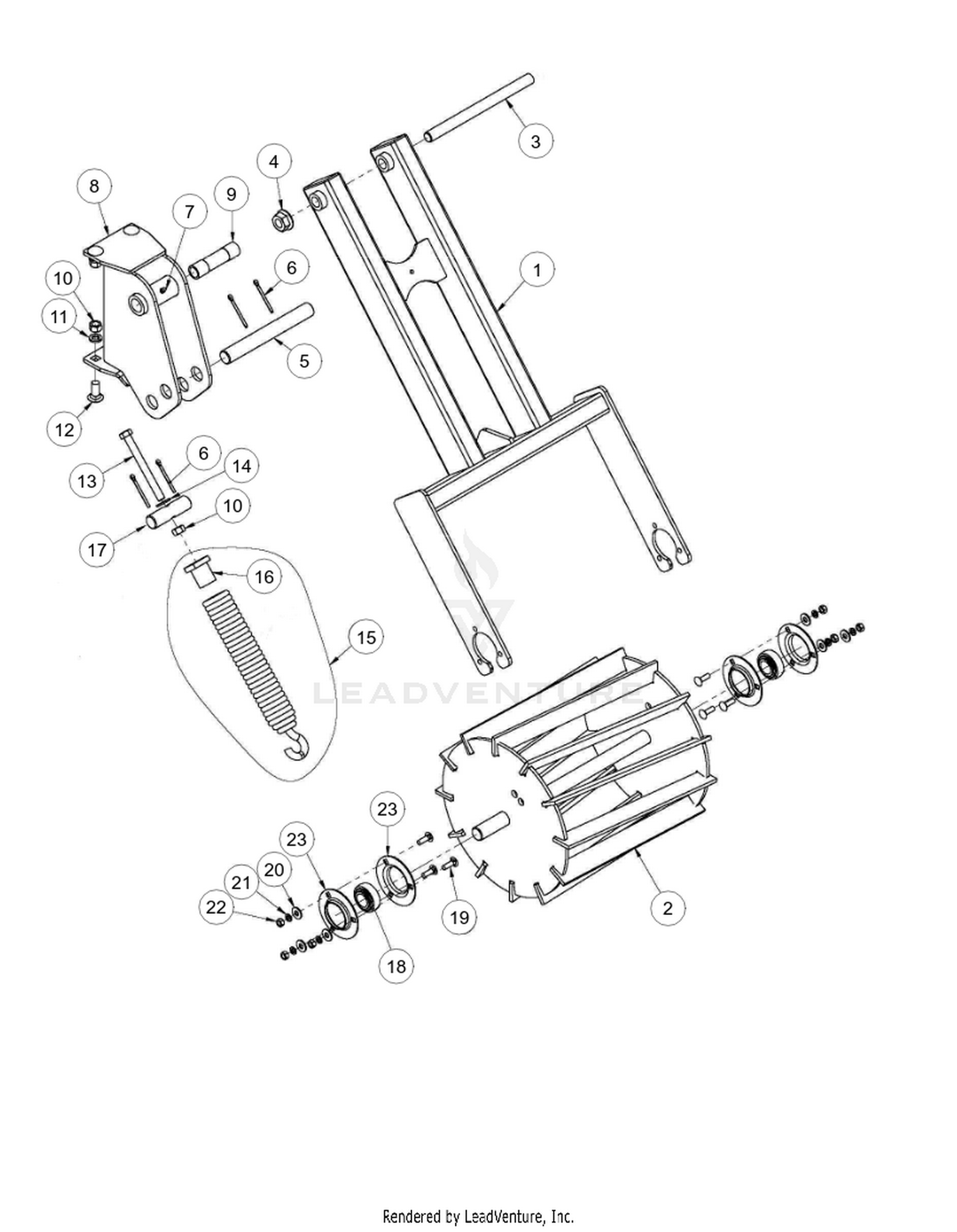 Unverferth Rolling Basket Assembly Parts Diagrams