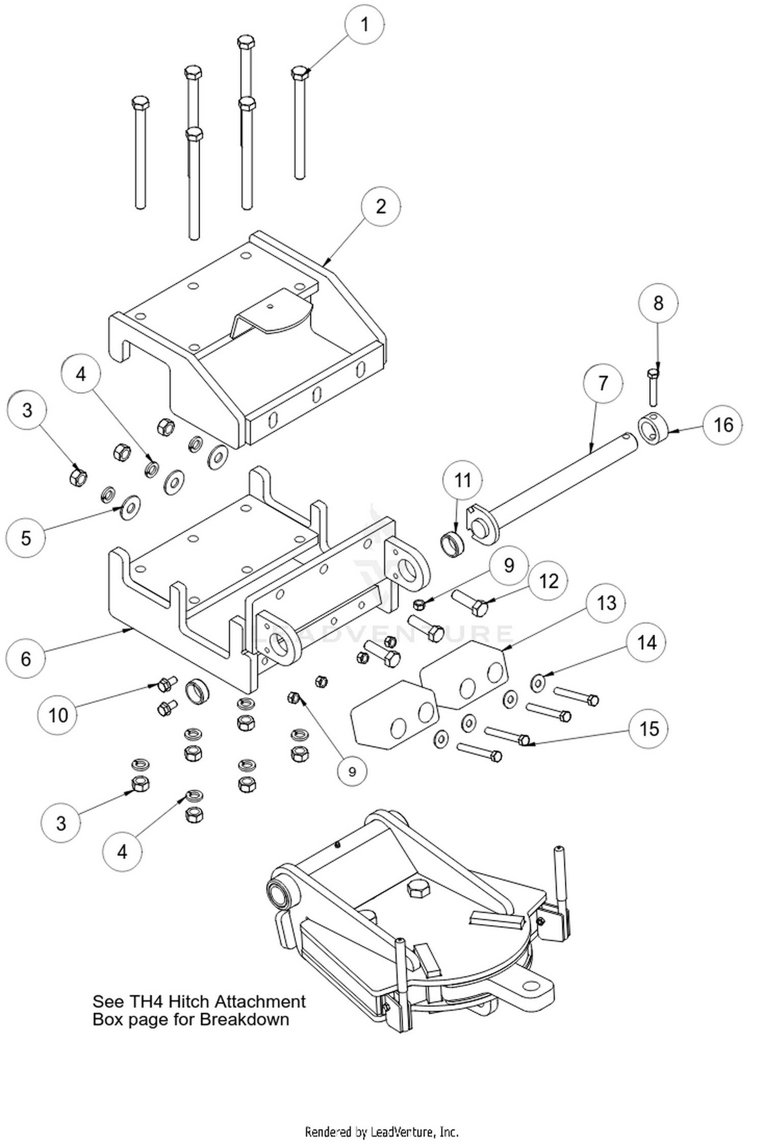 Unverferth TH4 Hitch Clamp Parts Diagrams