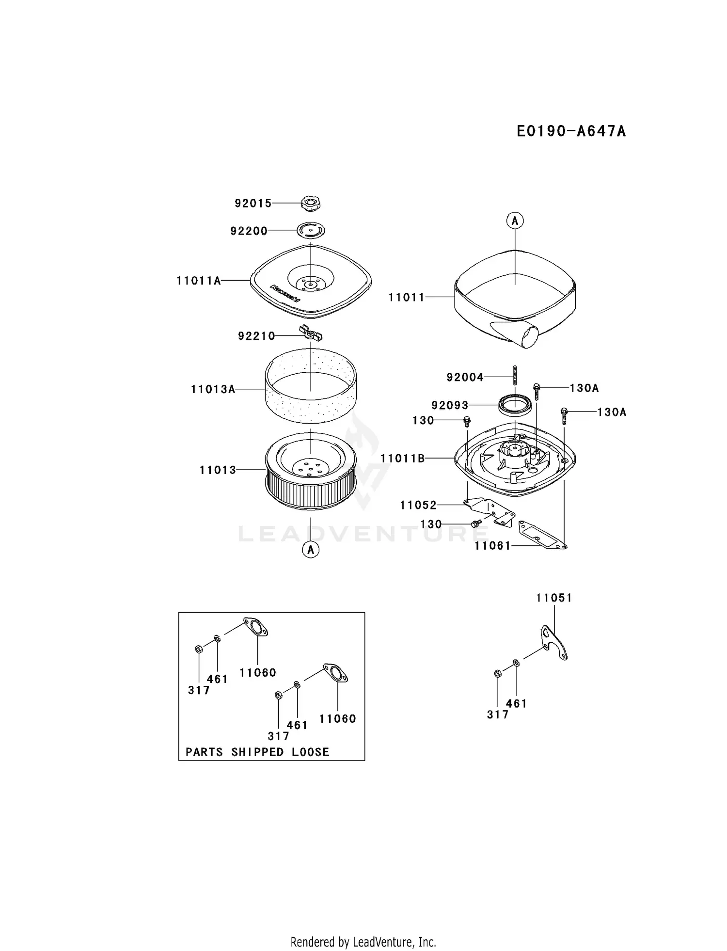 Kawasaki FD791D-AS03 4 Stroke Engine FD791D Parts Diagrams