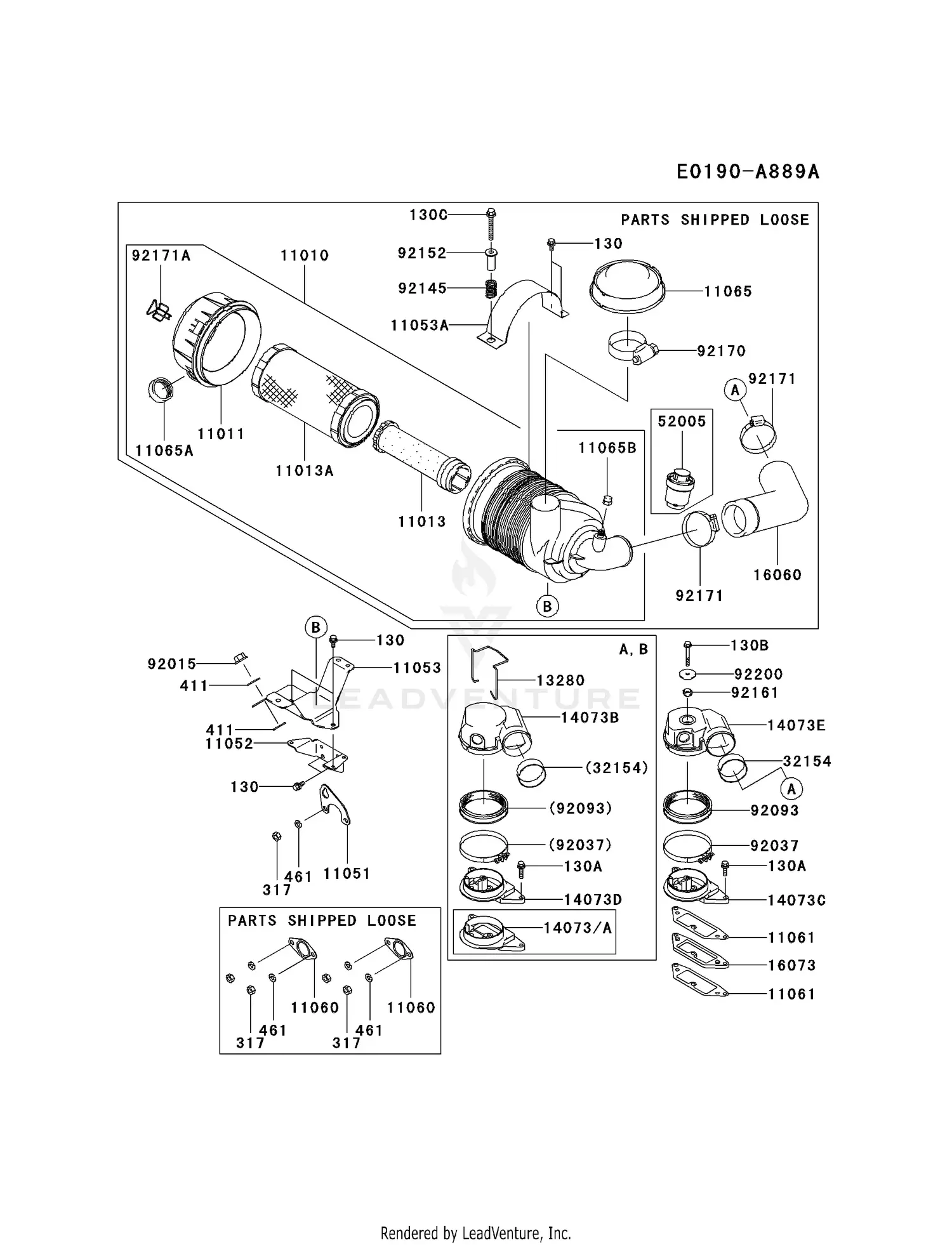 Kawasaki FD791D-BS05 4 Stroke Engine FD791D Parts Diagrams