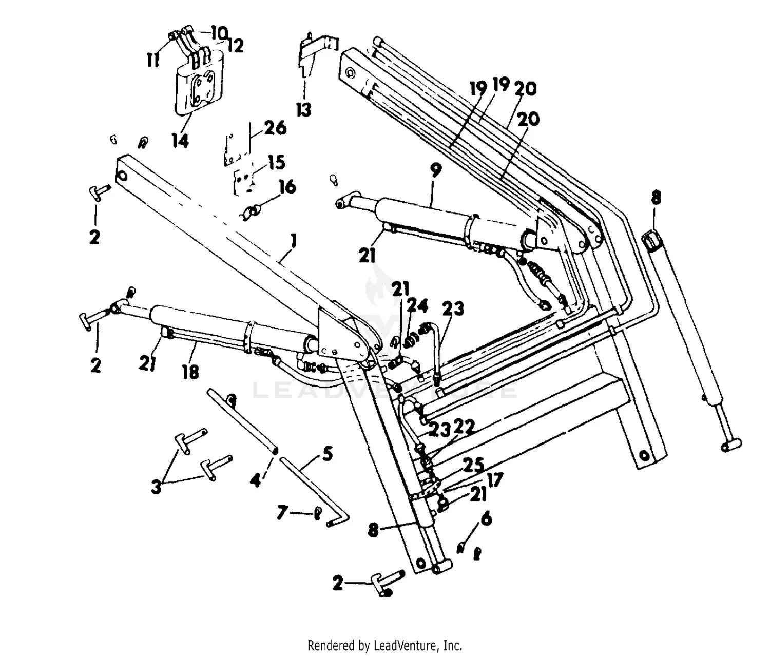 Cub Cadet 1050A Loader - Built 1970-1973 Parts Diagrams