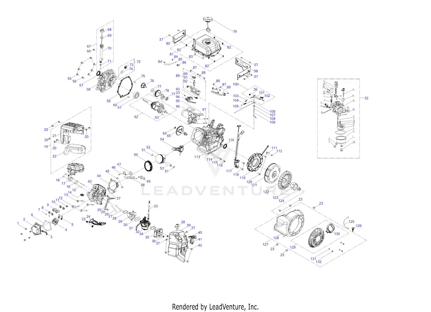 Cub Cadet 690-WU 420cc Engine Parts Diagrams