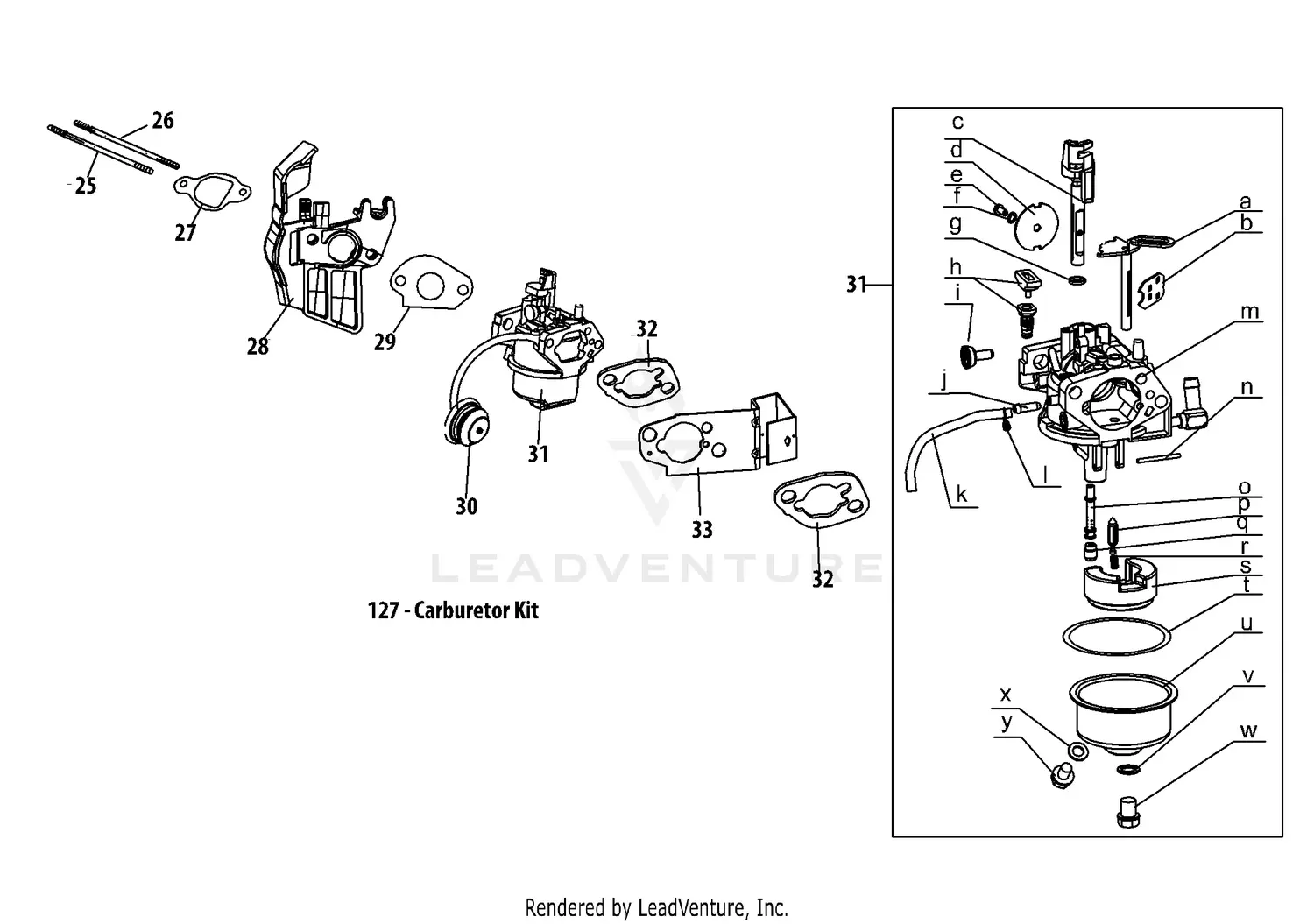 Cub Cadet 170-SU Engine Parts Diagrams