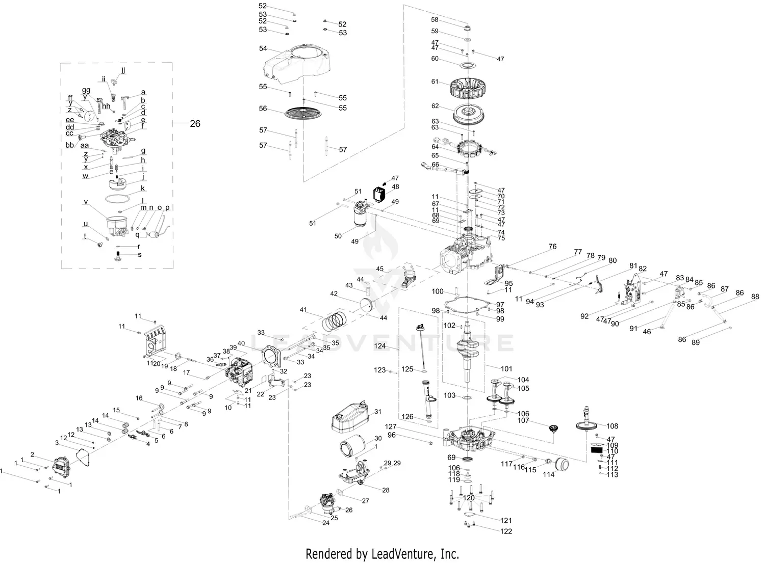 Cub Cadet 8X90KUB 547cc Engine Parts Diagrams