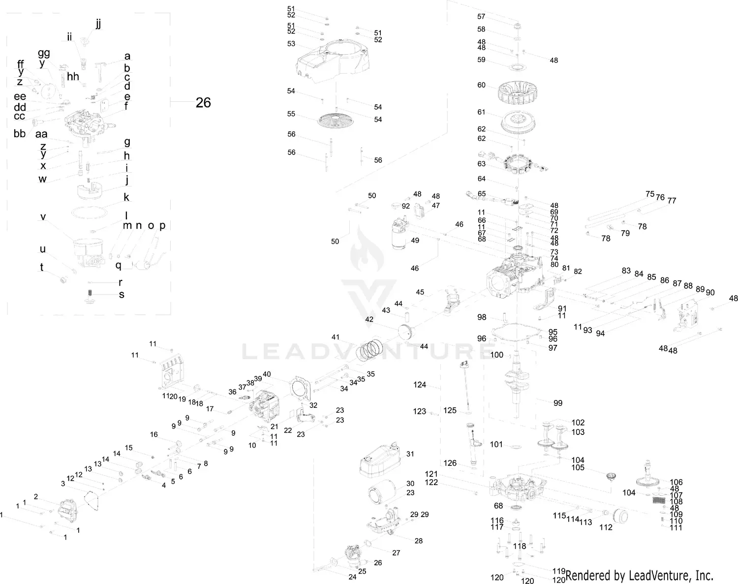 Cub Cadet 4X90HW 547cc Engine Parts Diagrams