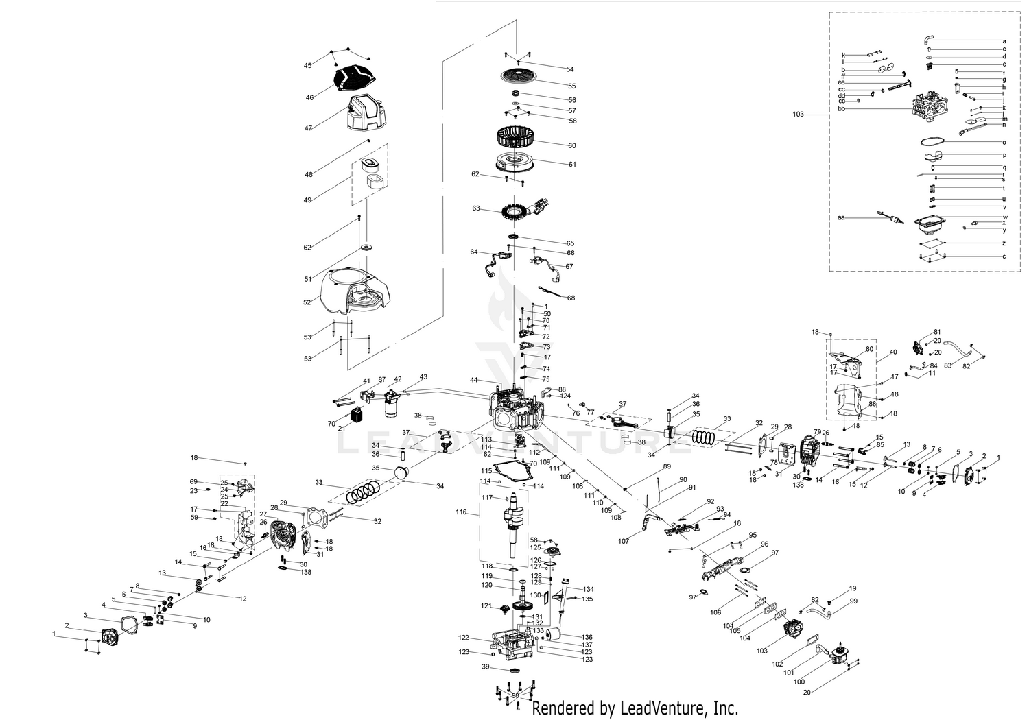 Cub Cadet 8Q78XH 679cc Engine Parts Diagrams