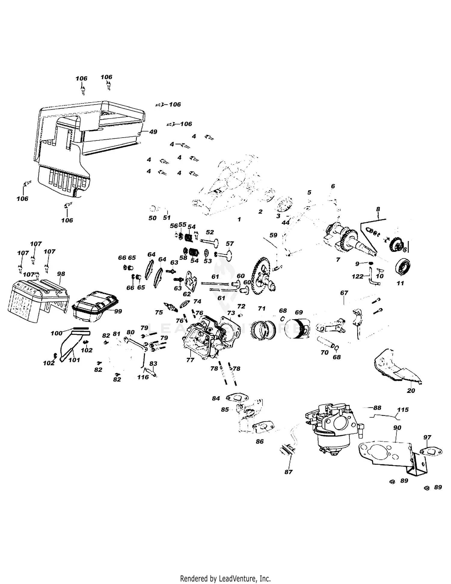 Cub Cadet 370-SU Engine Parts Diagrams