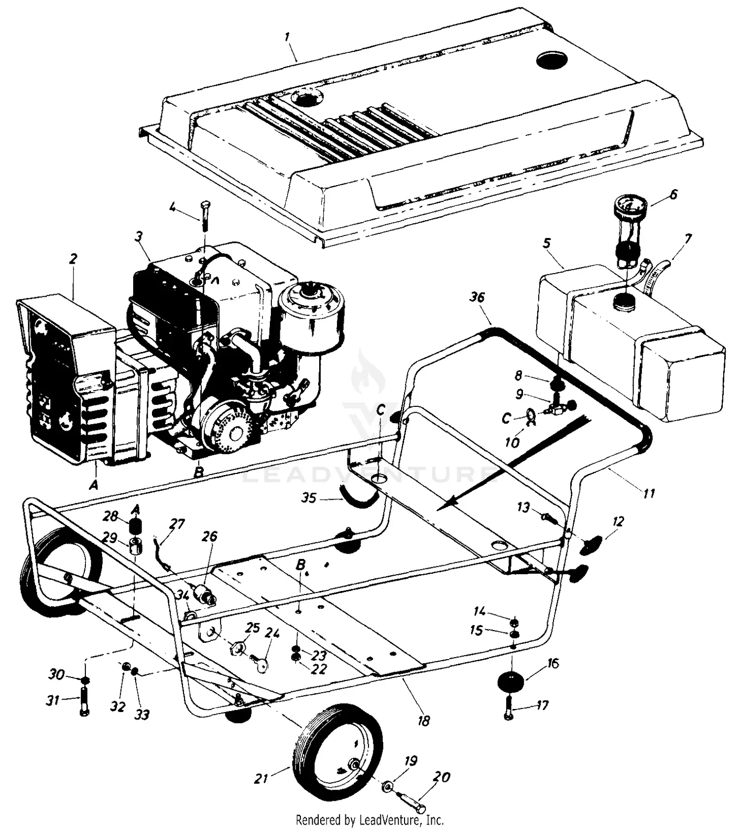 Cub Cadet 723242 3750 Watt Generator (1982 HM) Parts Diagrams
