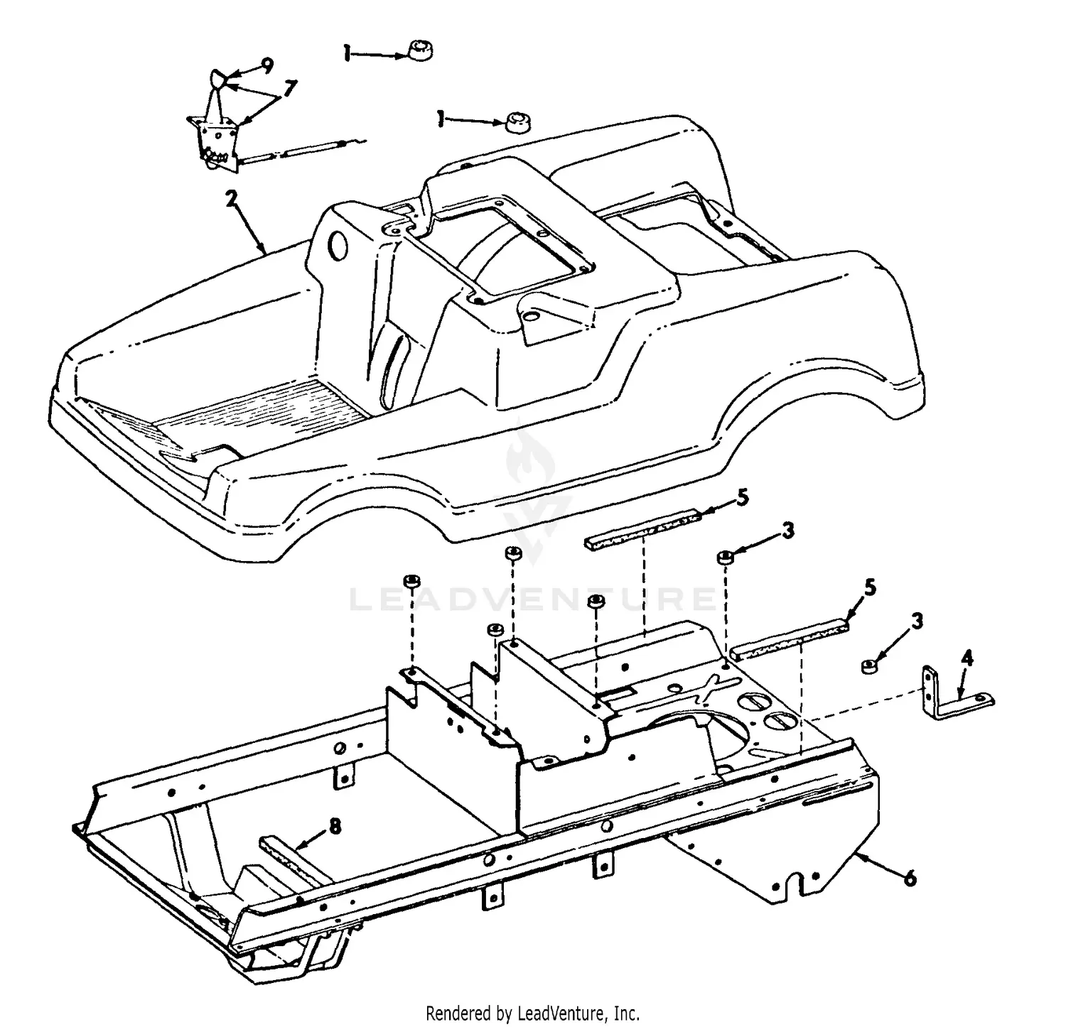 Cub Cadet Cadet 60 Riding Mower-Built 1967-1971 0340002U Parts Diagrams