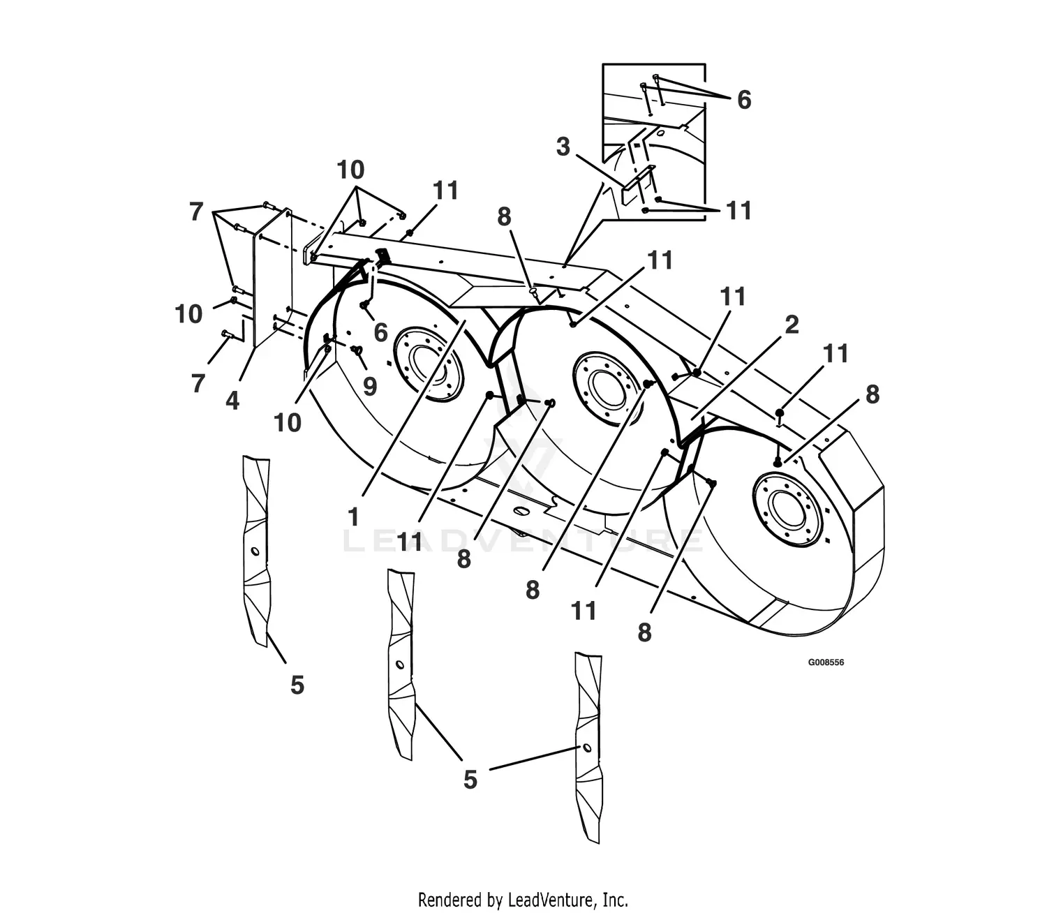 eXmark MK606 Mulch Kit Lazer Z 60 Inch Deck Parts Diagrams