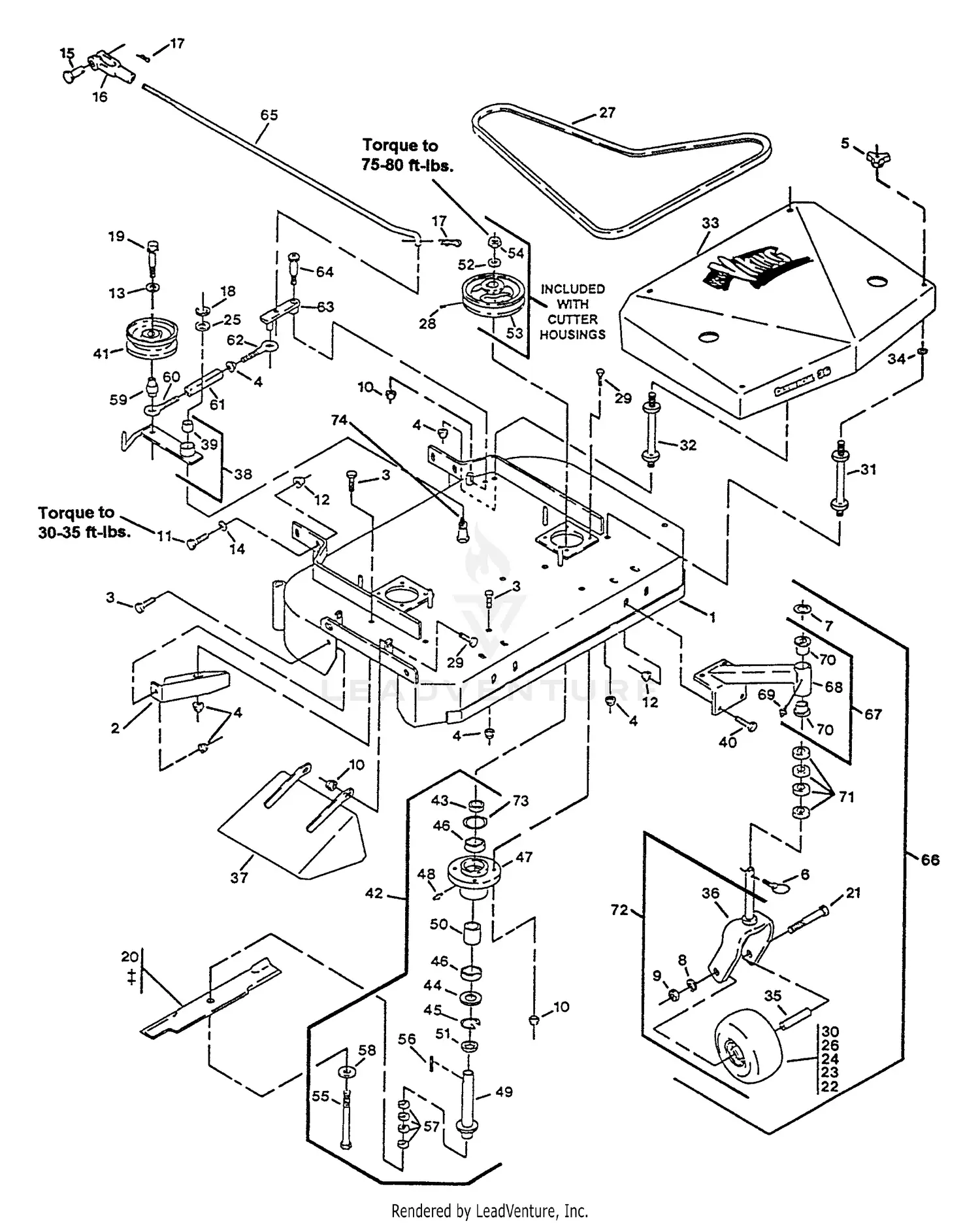 eXmark Viking 5-Speed S/N 115,000-129,999 V36-12.5K-5 S/N 115,000 ...