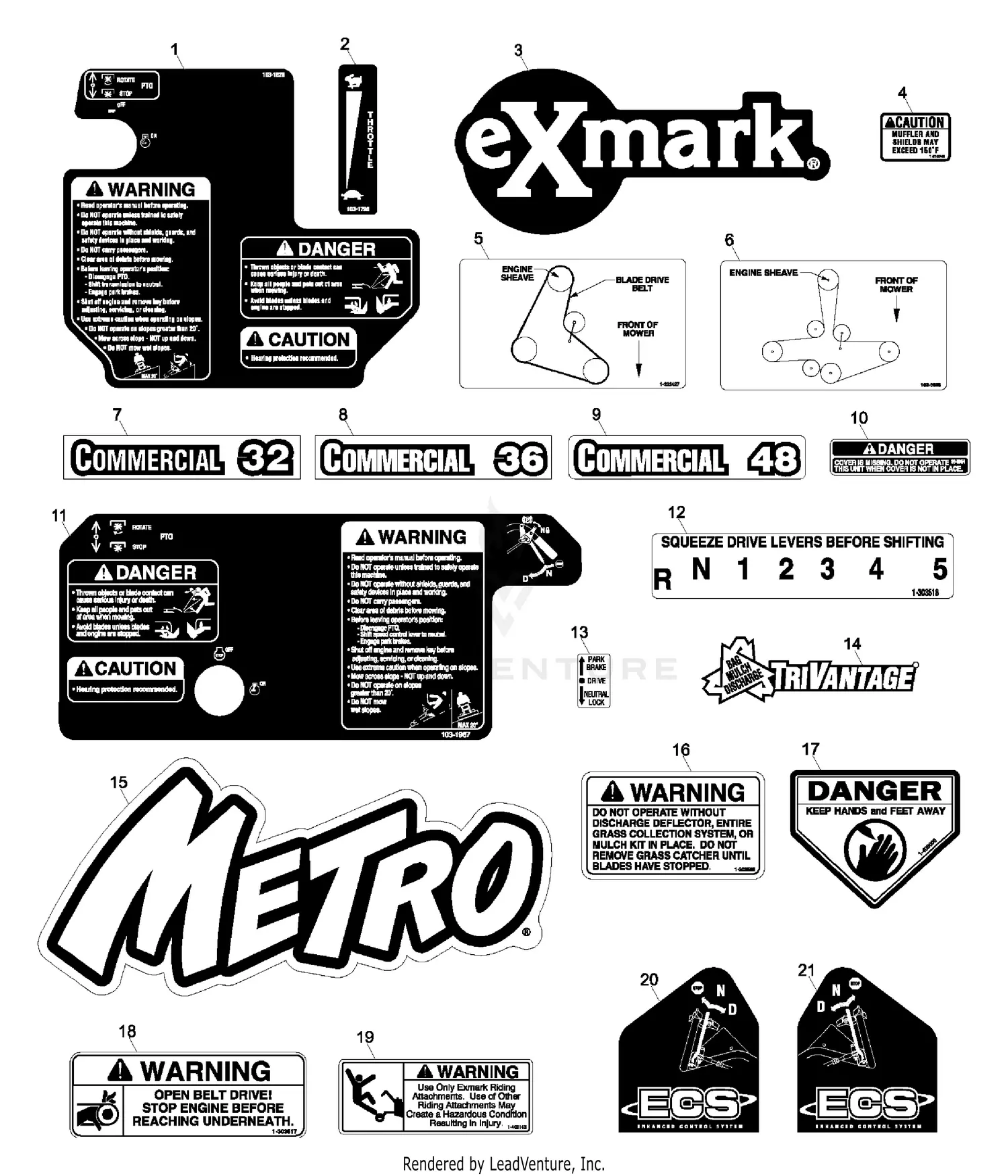 eXmark Metro Five Speed S/N 600,000-669,999 Parts Diagrams