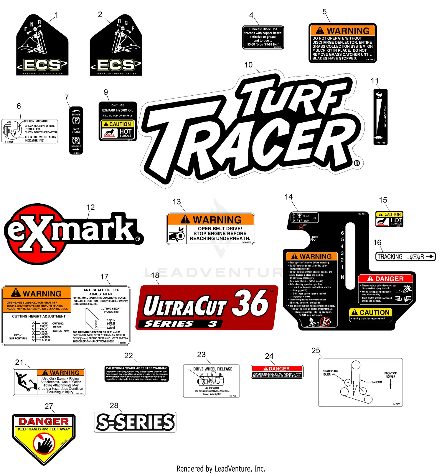 eXmark TTS481KA363CA S/N 312,000,000 & Up Parts Diagrams