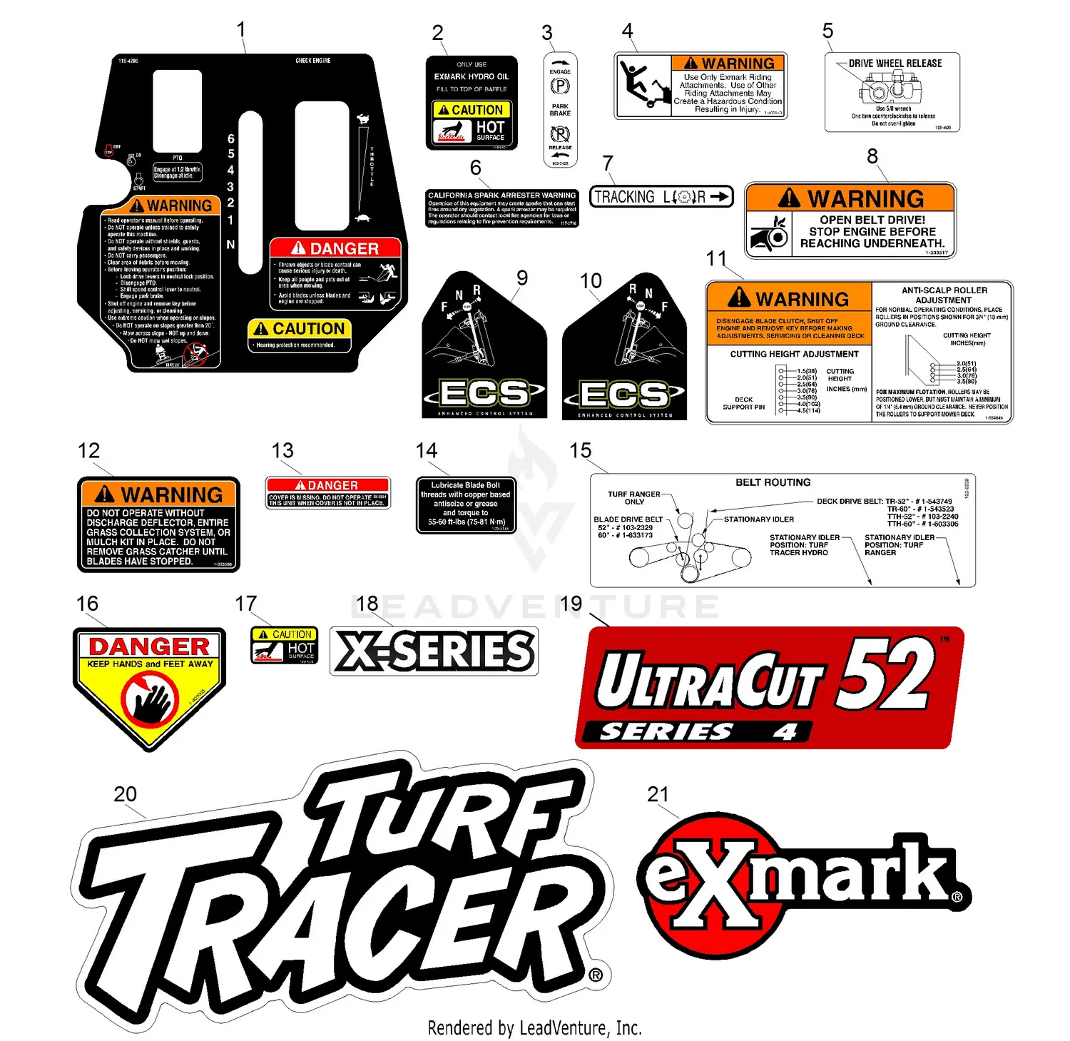 eXmark TTX650EKCE524 S/N 313,000,000 & Up Parts Diagrams