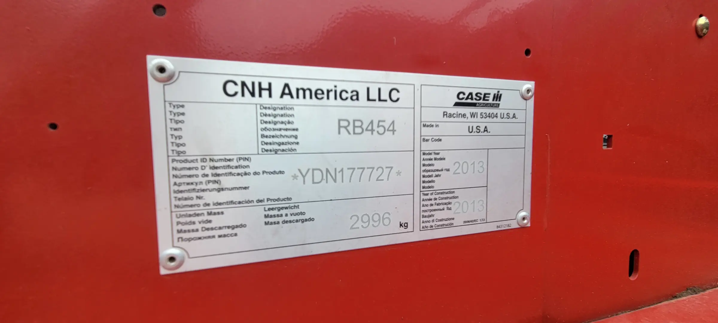 Used Case-IH RB454